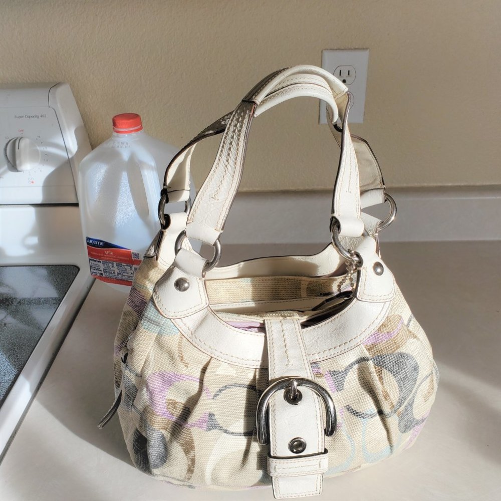 Euc Coach Soho Linen Lynne Signature C's Hobo Shoulde… - Gem